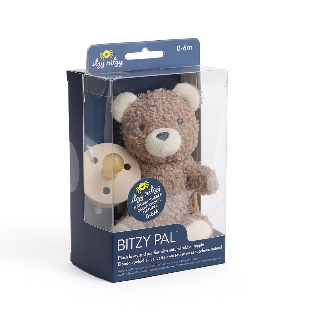 Baby Pacifier & Plush Teddy Bear Combo -Bitzy Pal / Natural Rubber *NE ...