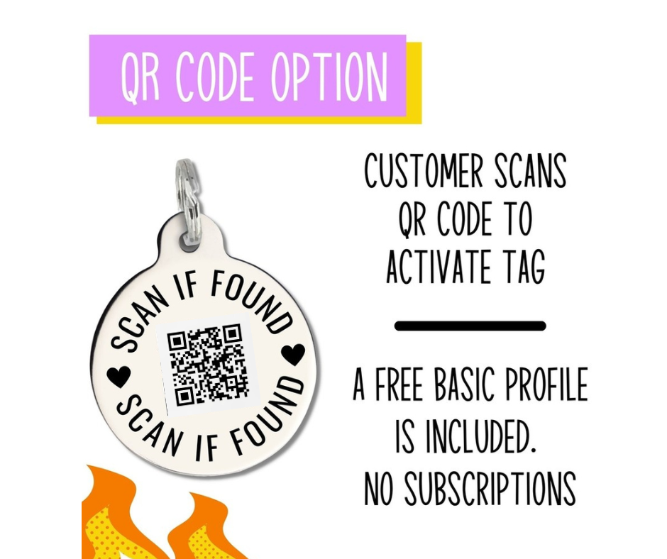 Dog ID Tag with Engraved QR Code - Suns Out Tongues Out| Bones and ...