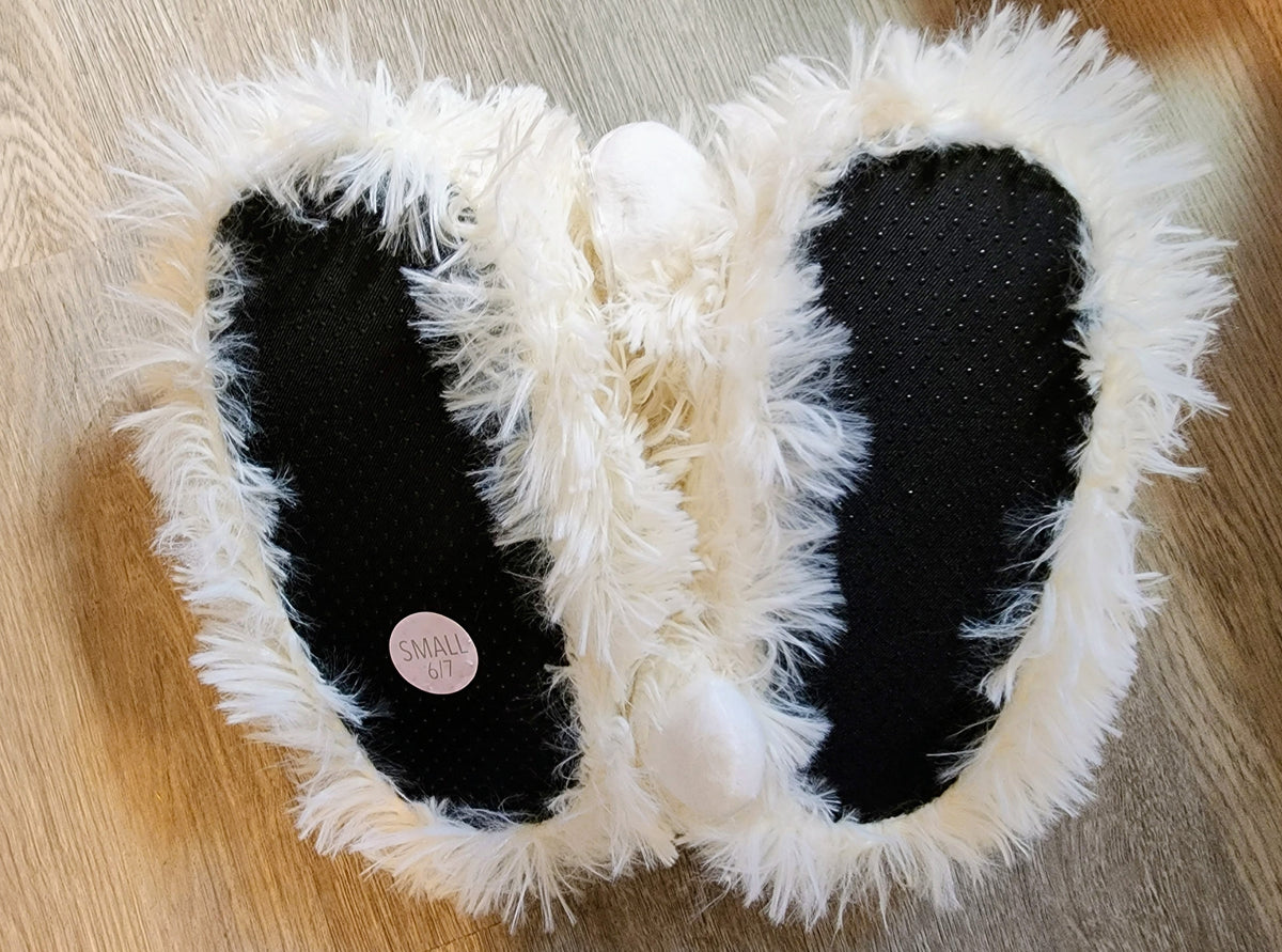 Fluffy Puppy Dog Womens Slippers in Soft White| Bones and Rattles Boutique
